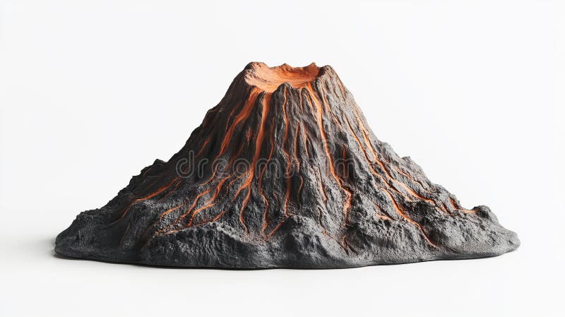 A Realistic Volcano Model Featuring Eruption Effects and Glowing Lava ...