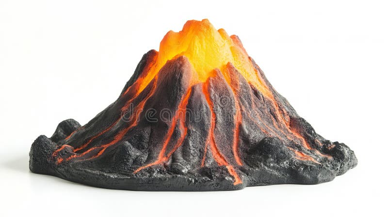 A Realistic Volcano Model Featuring Eruption Effects and Glowing Lava ...