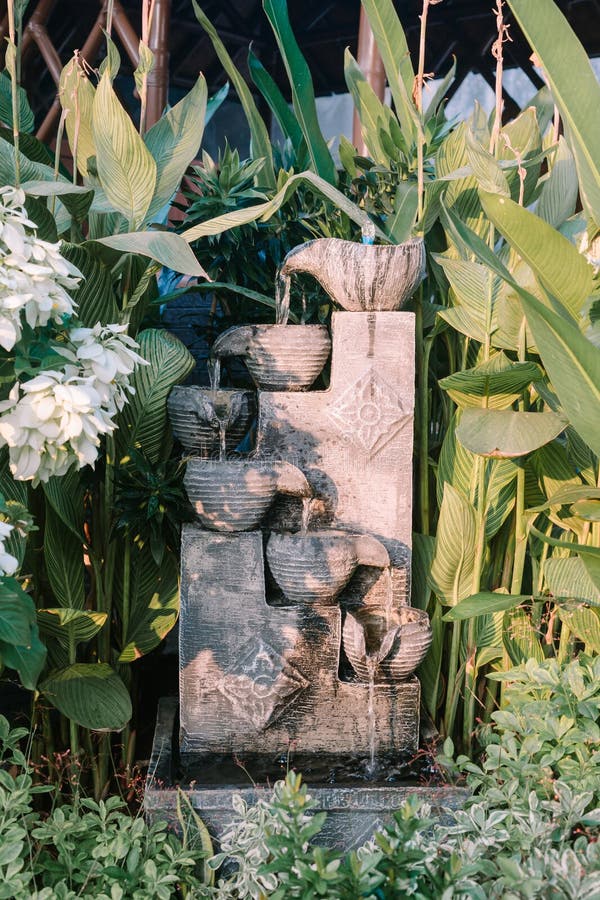 Miniature Waterfall Decoration Inside a Home, Featuring a Cascading ...