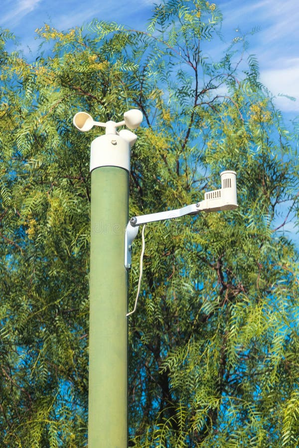 Miniature Weather Station on Top of a Pole Stock Image - Image of ...