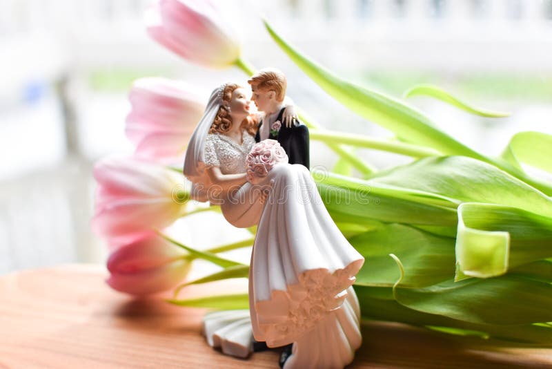 Miniature Wedding with Flowers Stock Image - Image of celebration ...