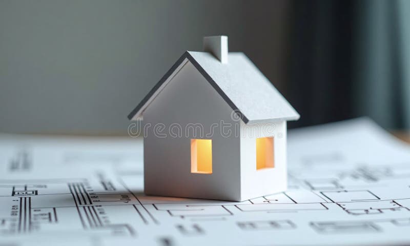 Miniature White House Model Architectural Blueprints Real Estate Stock ...