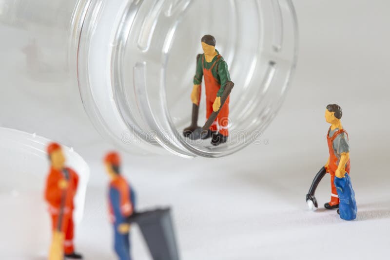 Miniature Worker Peeling Mandarin Satsuma Stock Image - Image of figure ...