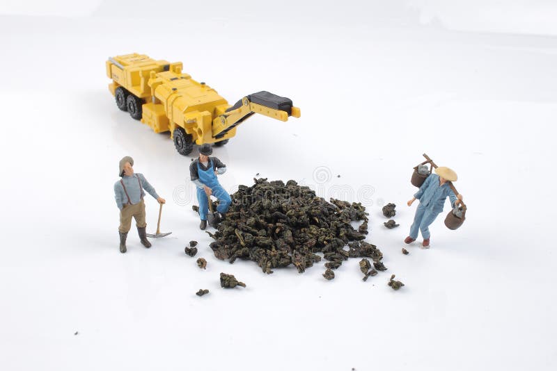 Miniature Worker, Work with Machine Stock Image - Image of closeup ...