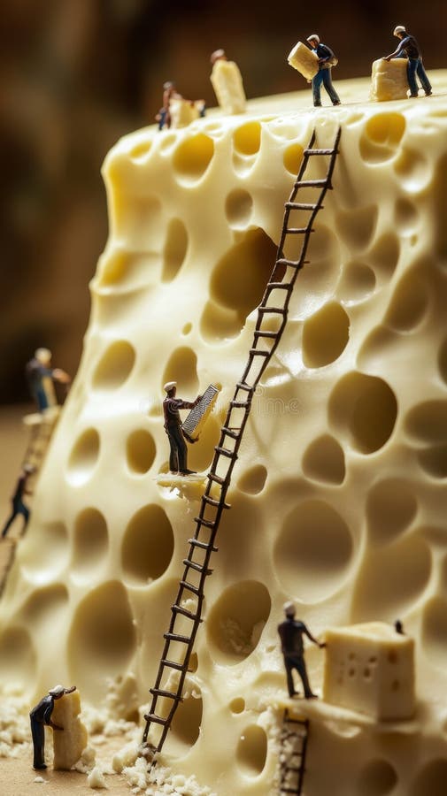 Miniature Workers Building and Maintaining a Large Piece of Swiss ...