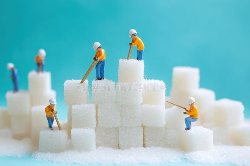 Miniature Workers Building Sugar Cubes Stock Photos - Free & Royalty ...