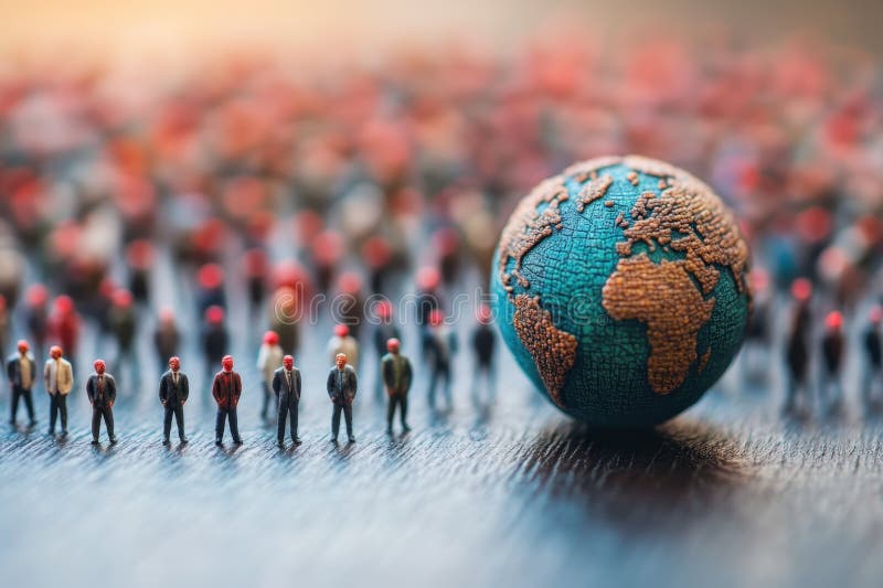 A Miniature World Stands Out among a Crowd Representing Global ...