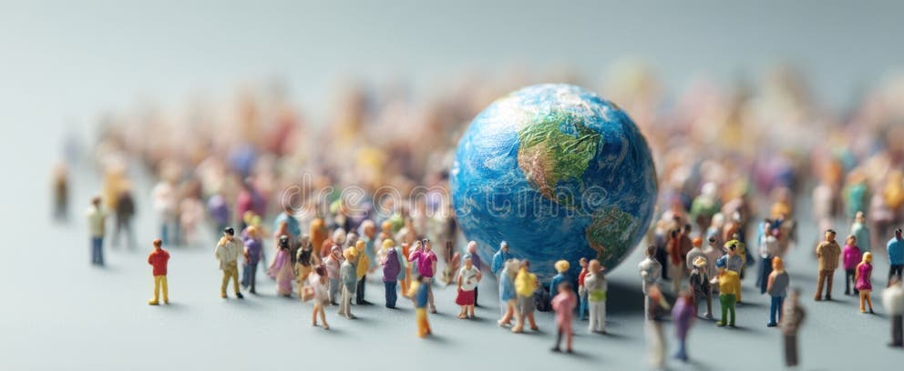 The Miniature World Surrounded by a Diverse Crowd of People. AI ...