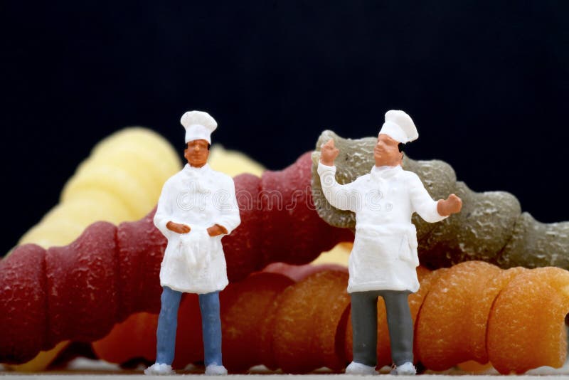 Miniatures of Chef with Pasta Stock Photo - Image of cooking, italian ...