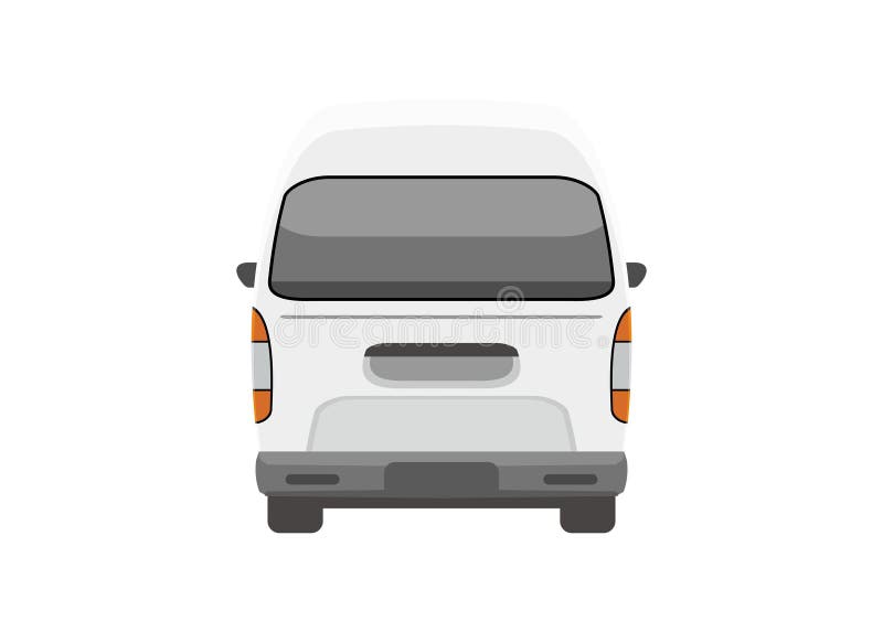 Minibus Car. Rear View. Simple Flat Illustration. Stock Vector ...