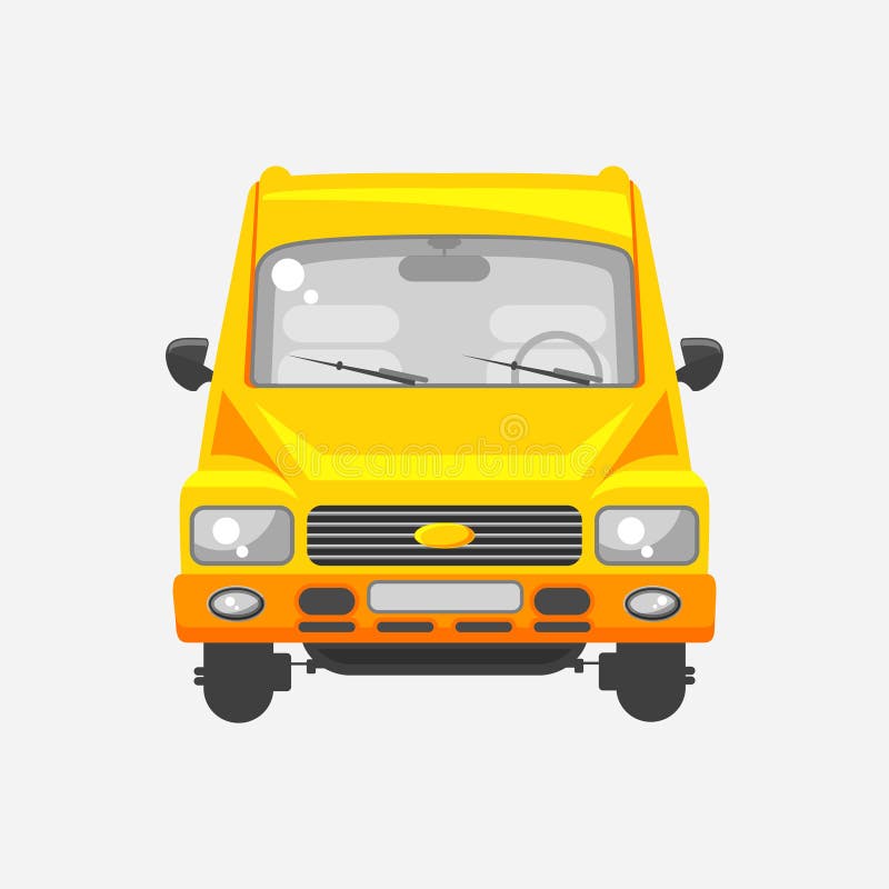 Minibus, Front, Back and Side View Set. Modern City Transport, Minivan ...