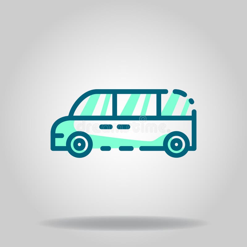 Minibus Icon or Logo in Twotone Stock Vector - Illustration of color ...