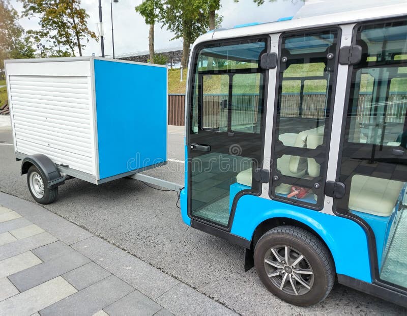 Minibus with Luggage Trailer, Transfer Organization in the Port Area ...