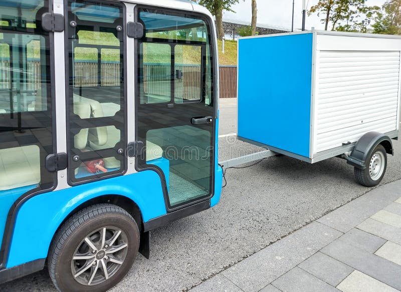 Minibus with Luggage Trailer, Transfer Organization in the Port Area ...