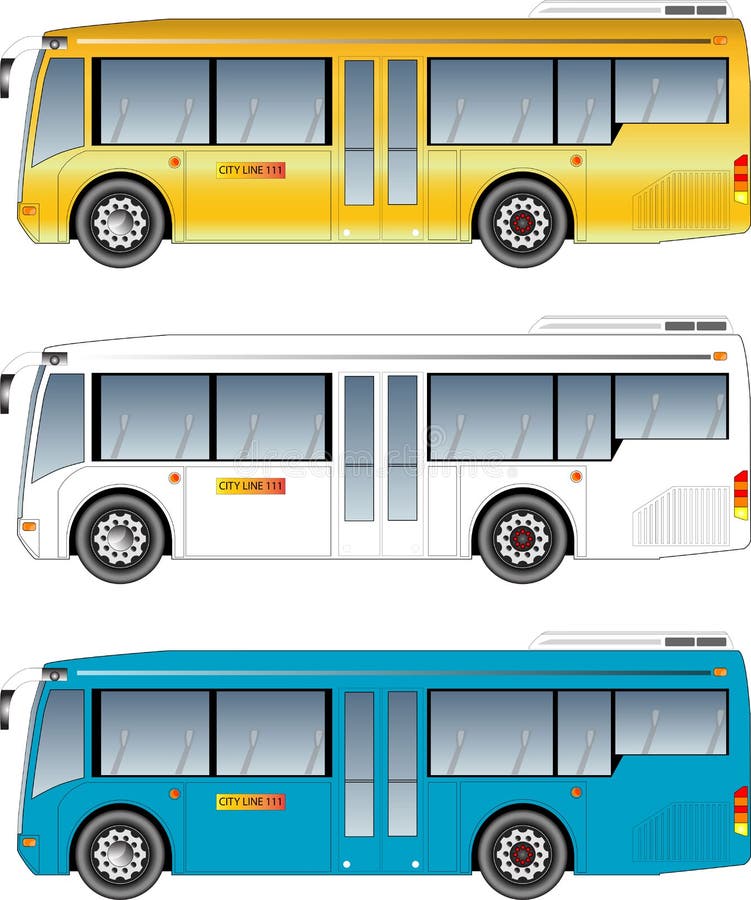 Vector Urban Passenger Mini-bus Stock Vector - Illustration of ...