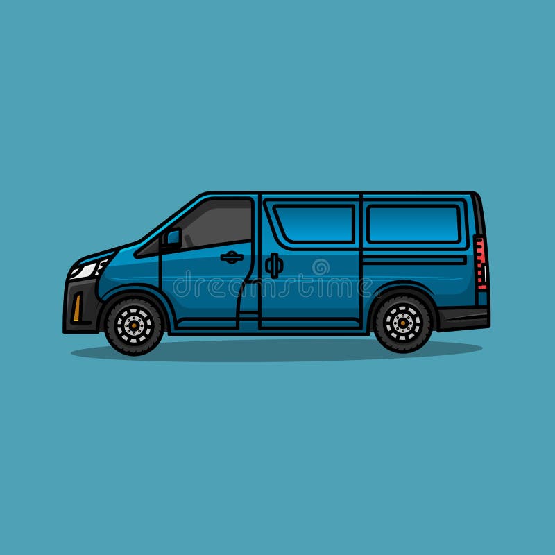 Minibus Vector Mockup. View from the Side. Stock Vector - Illustration ...