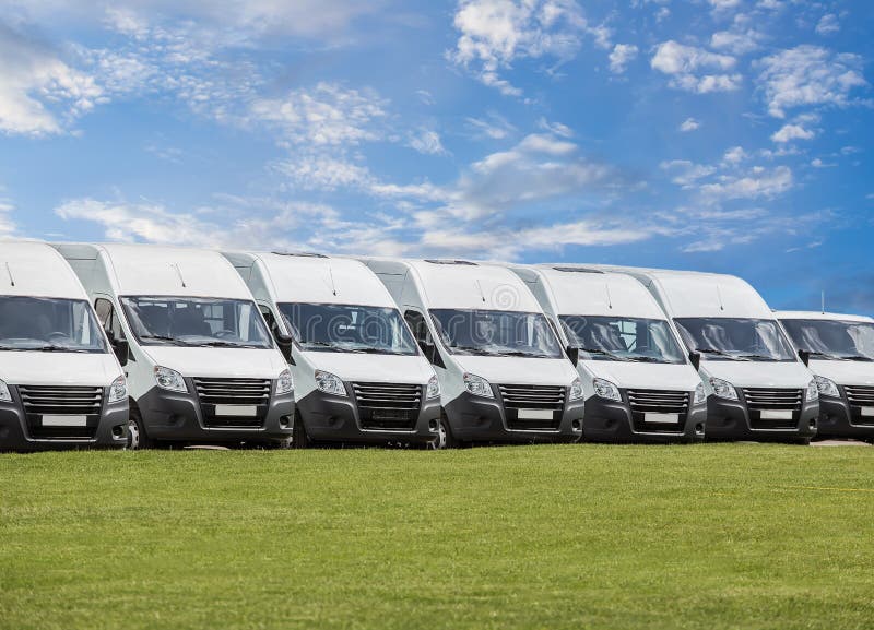Minibuses and vans outside stock photo. Image of selling - 118180858