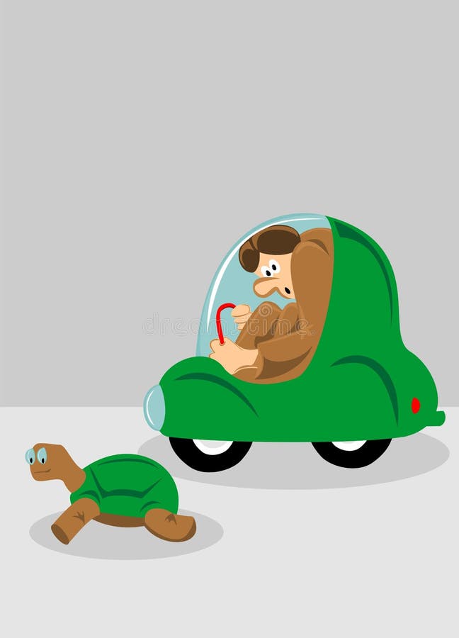 Minicar and turtle stock vector. Illustration of green - 8378481