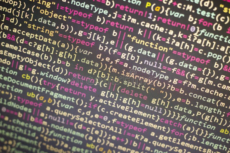 Minificated Javascript Code Computer Programming Source Code Abstract Screen Of Web Developer