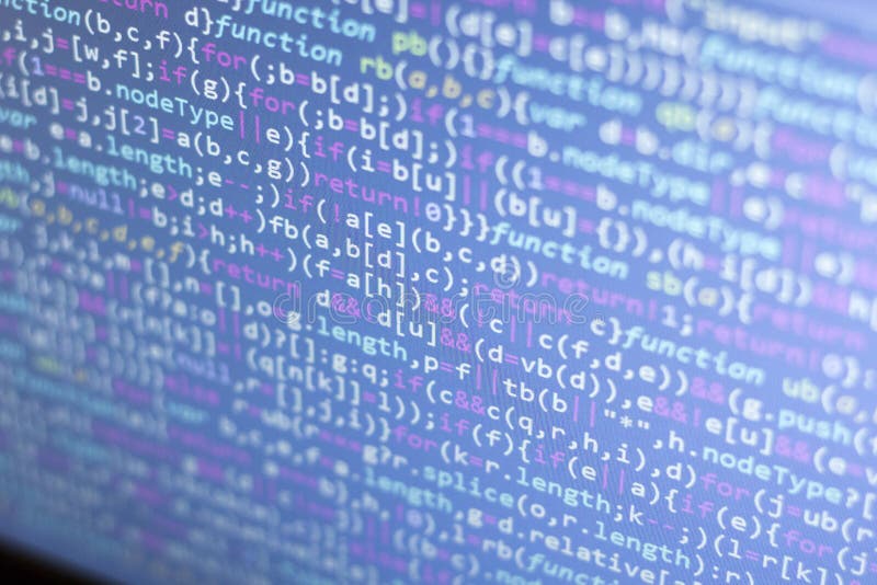 Minificated Javascript Code Computer Programming Source Code Abstract Screen Of Web Developer