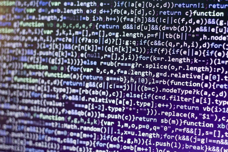 Minificated Javascript Code Computer Programming Source Code Abstract Screen Of Web Developer