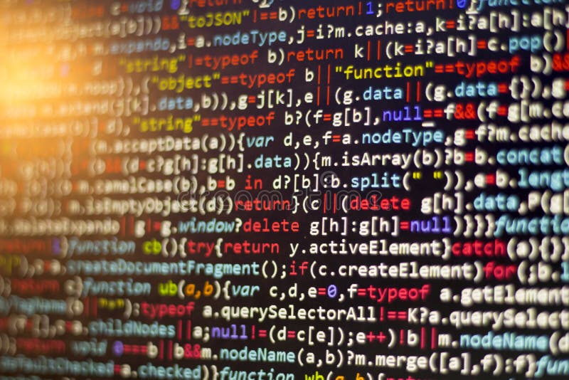Minificated Javascript Code Computer Programming Source Code Abstract Screen Of Web Developer