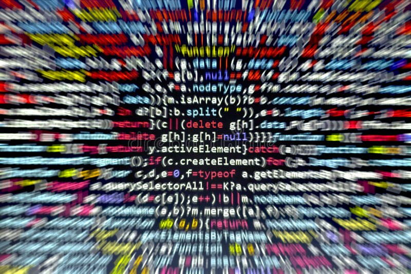 Minifizierter JavaScript-Code. Abstraktes Display Des Quellcodes Der ...