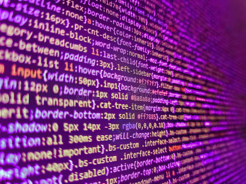 Minificated Web Development Javascript Code Close Up in Sunset Rays ... Minificated Web Development Javascript Code Close Up in Sunset Rays ...