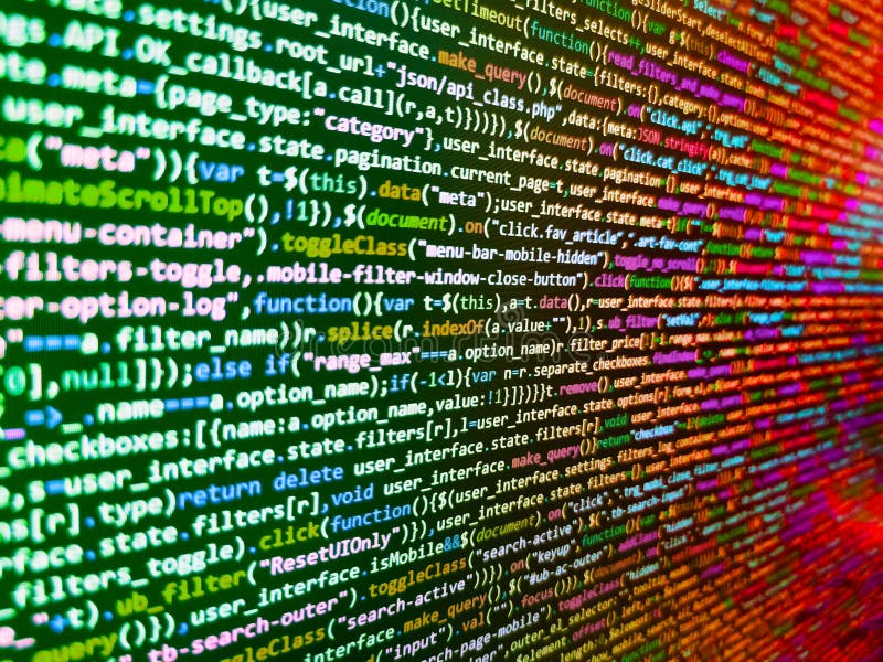 Minificated Web Development Javascript Code Close Up In Sunset Rays Modern Tech Developer