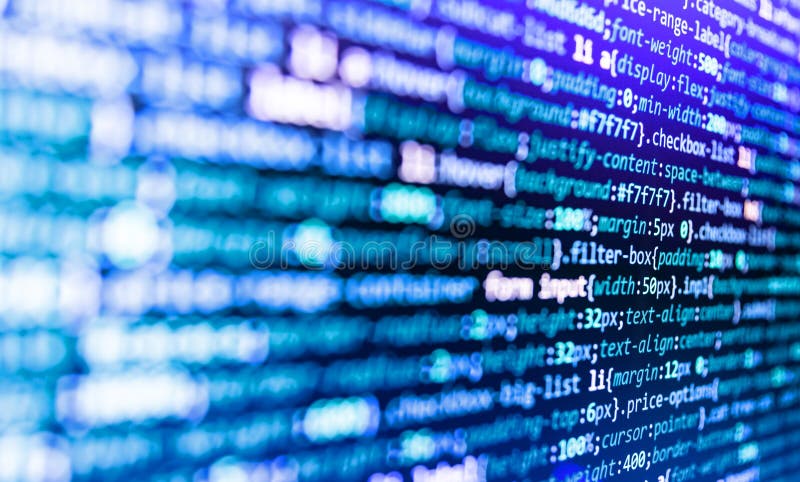 Minificated Web Development Javascript Code Close Up In Sunset Rays Web Programming And Bracket