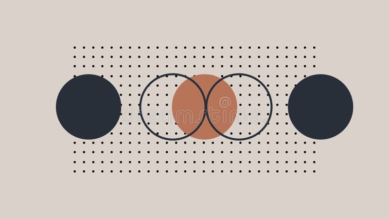 Minimal Abstract Circles with Grid and Overlapping Stock Illustration ...