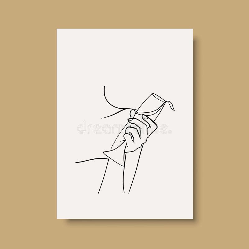 Minimal and Abstract Continuous Line Drawing of Vector Image. Stock ...