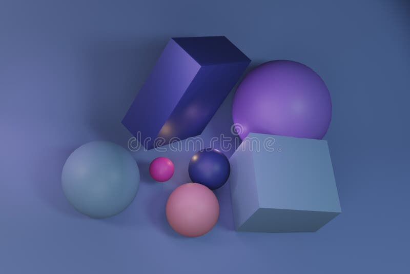 Minimal Abstract 3D Solid Shape Background Stock Illustration ...