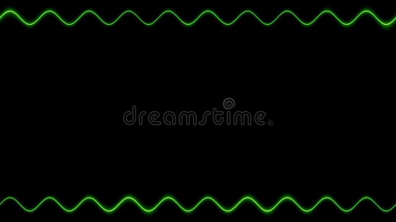 Abstract Green Wave Border on Black Background Stock Footage - Video of ...