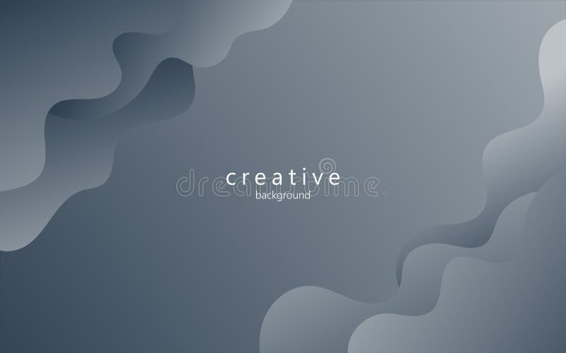 Minimal Abstract Dynamic Black Gray Gradient Color Fluid, Liquid Wavy ...