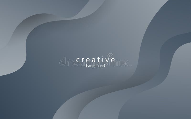 Minimal Abstract Dynamic Black Gray Gradient Color Fluid, Liquid Wavy ...
