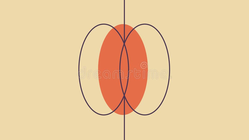 Minimal Abstract Geometric Design with Ellipses Stock Illustration ...