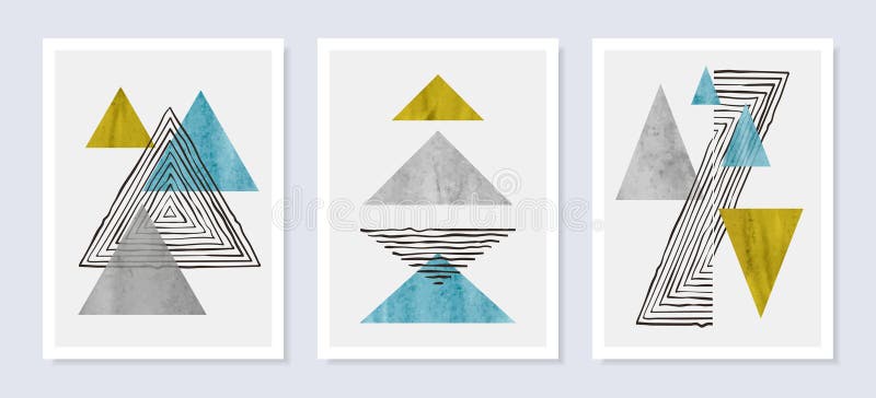 Minimal Abstract Geometric Wall Art Vector Set. Trendy Posters with ...