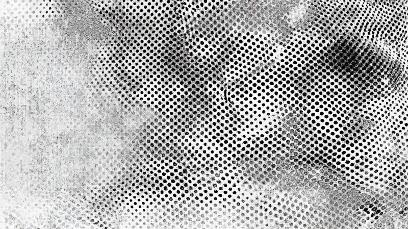 Abstract Halftone Cloud Texture with Black and White Gradient Stock ...