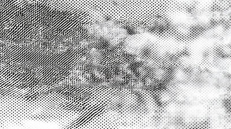 Abstract Halftone Cloud Texture with Black and White Gradient Stock ...
