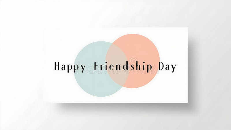 Minimal Abstract Happy Friendship Day Banner with Overlapping Circles ...