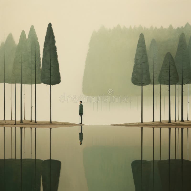 Minimal Abstract Landspace , Hand Draw and Color Concept Stock ...