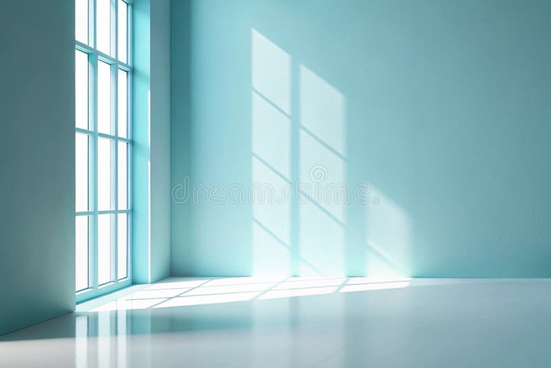 Minimal Abstract Light Blue Background with Window Shadows Stock ...
