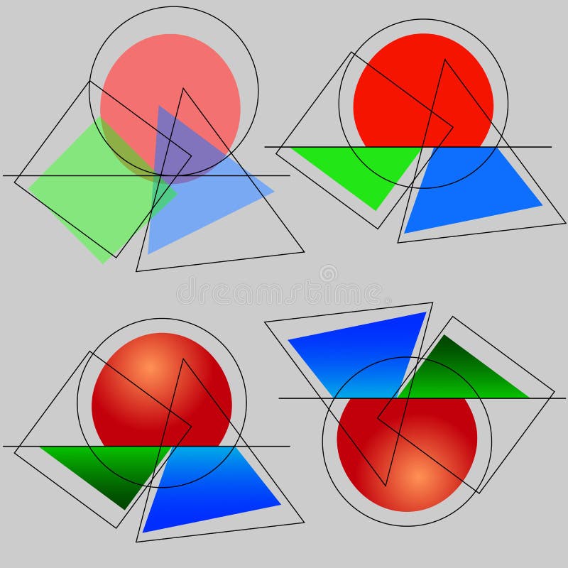 Minimal Abstract Logo of Geometric Shapes with Colored Objects of ...