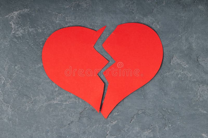 Minimal Abstract Lost Love and Breakup Concept. Red Broken Heart on ...
