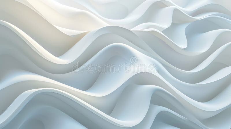 Minimal Abstract White Background with Smooth Curve, Flowing Satin ...
