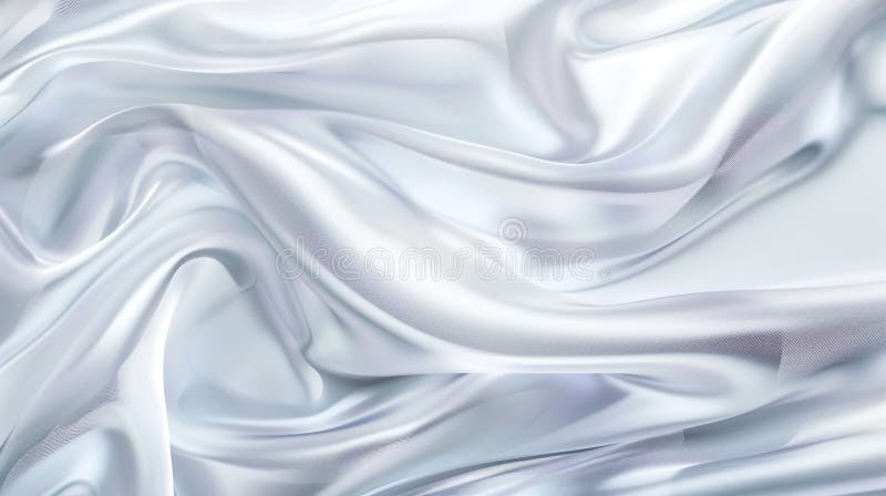 Minimal Abstract White Background with Smooth Curves, Flowing Satin ...