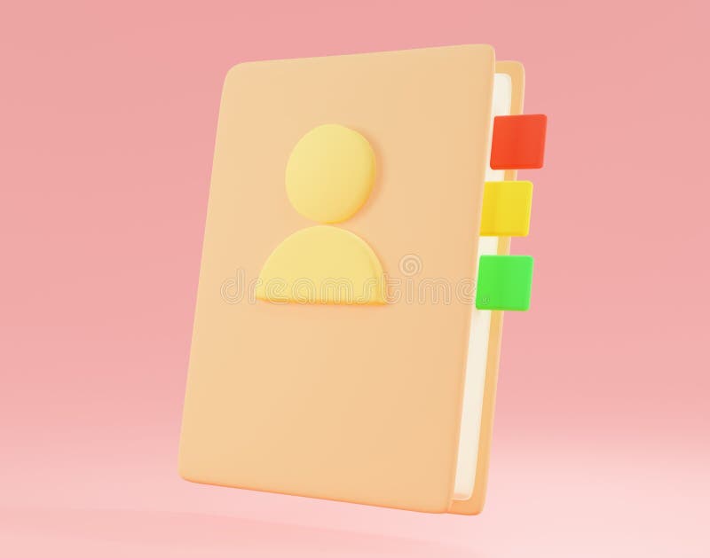 Minimal Address Book 3d Model Icon Stock Illustration - Illustration of ...