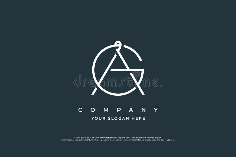 Minimal AG or GA Logo Design Vector Stock Vector - Illustration of ...