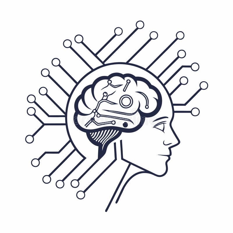 A Minimal AI Brain Icon is a Simple, Streamlined Graphic Representing a ...